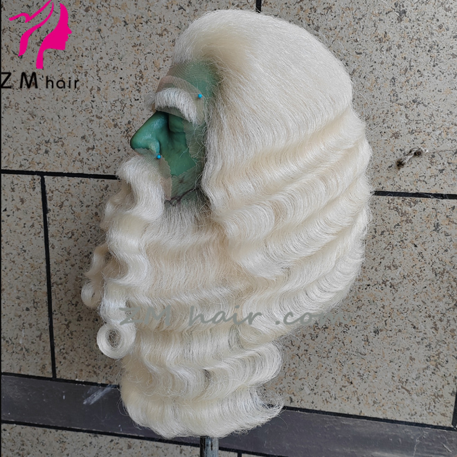 Yak hair Sinterklaas wig and beard set Y-29 ( Medium length) - ZM hair